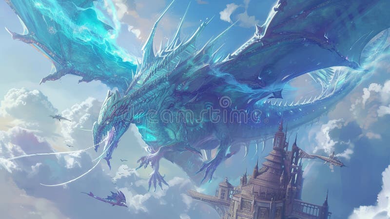 Skyward Leviathan Majesty with Beautiful Sky. Generative AI Stock ...