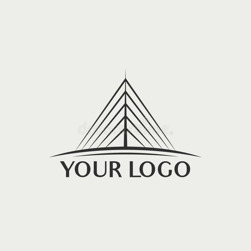 Skyway Bridge Vector Logo Design. Stock Vector - Illustration of poster ...