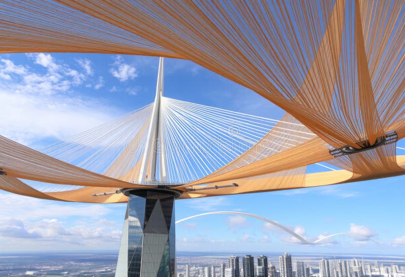 SkyWeave a City Where the Architecture Involves Weaving Structur Stock ...