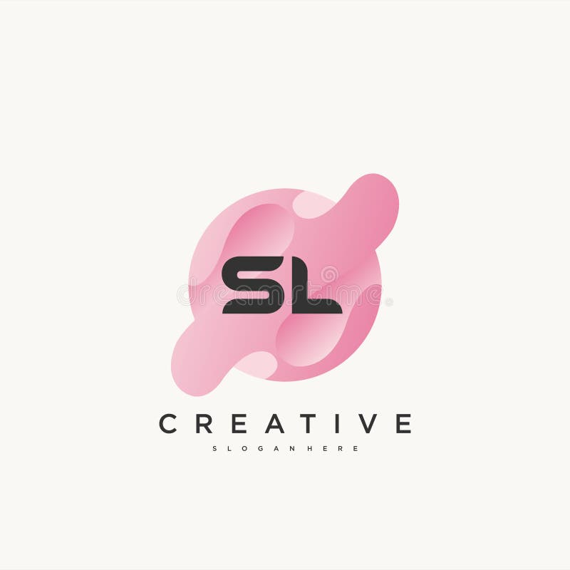 SL Initial Letter Colorful Logo Icon Design Template Elements Vector ...