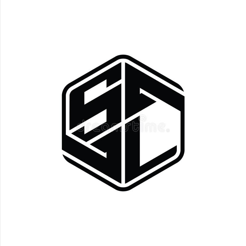 SL Logo Monogram Hexagon Shape with Ornament Abstract Isolated Outline Design Template Stock ...