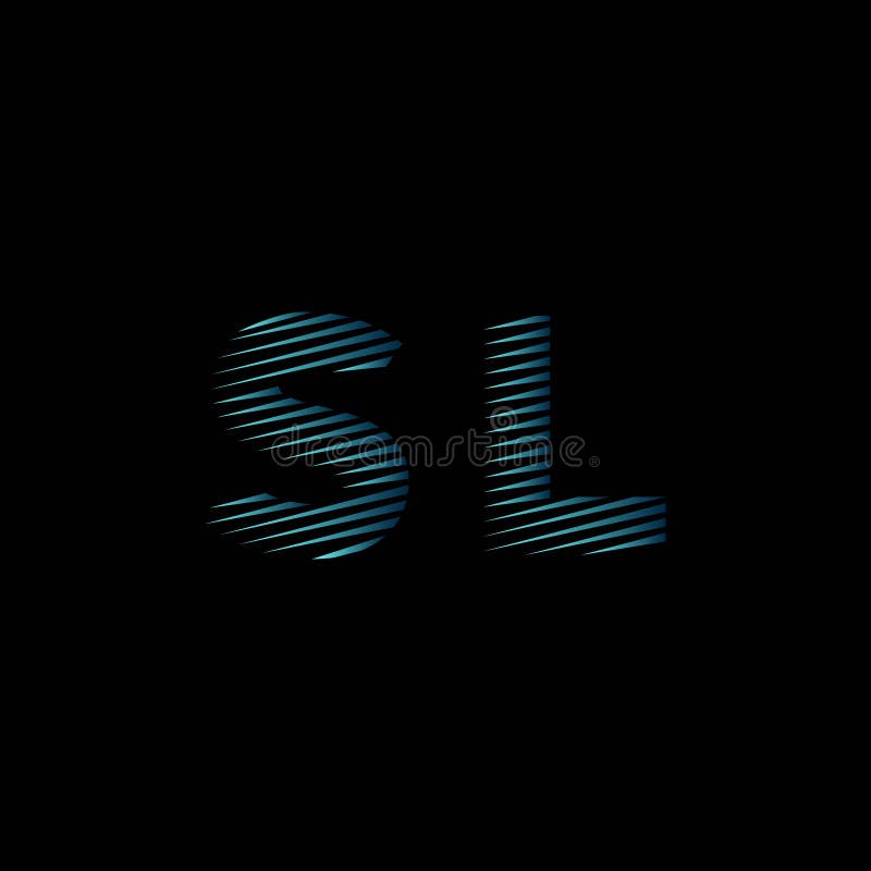 SL Monogram Lines Style Blue Light Vector Stock Vector - Illustration ...