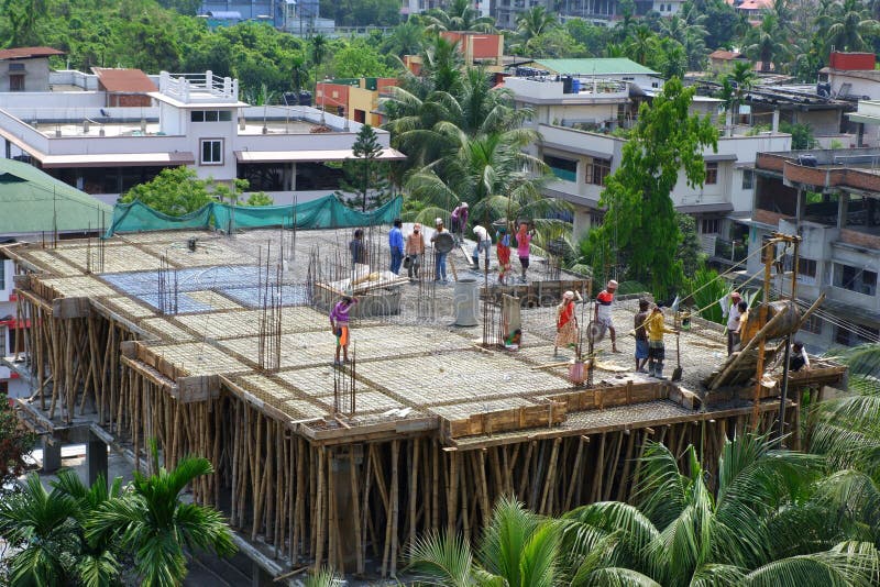 Slab Casting during House Construction Editorial Stock Image - Image of ...
