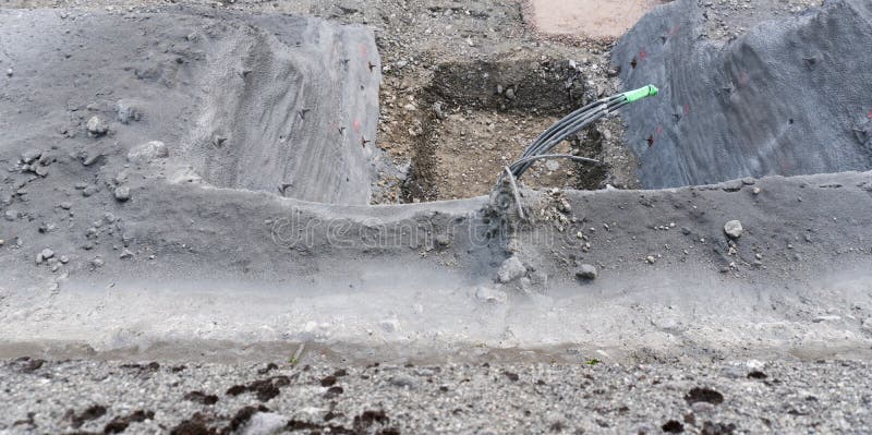 Slab Concrete and Rebar Iron for an Elevator Shaft at a Building Site ...