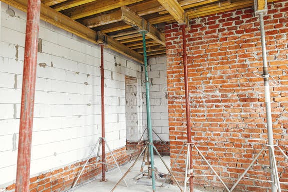 Slab Formwork for Concrete Pouring. Concrete Slab Construction for ...