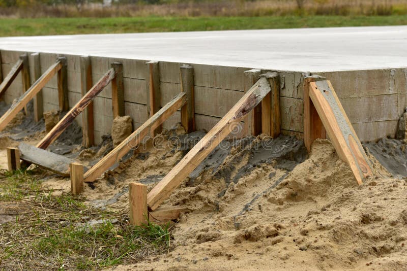Slab Foundation Formwork Close-up Side View Stock Image - Image of ...