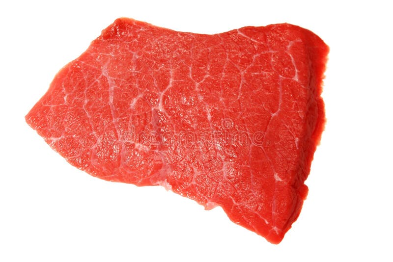 Slab of Fresh Beef Isolated on White Stock Image - Image of background ...
