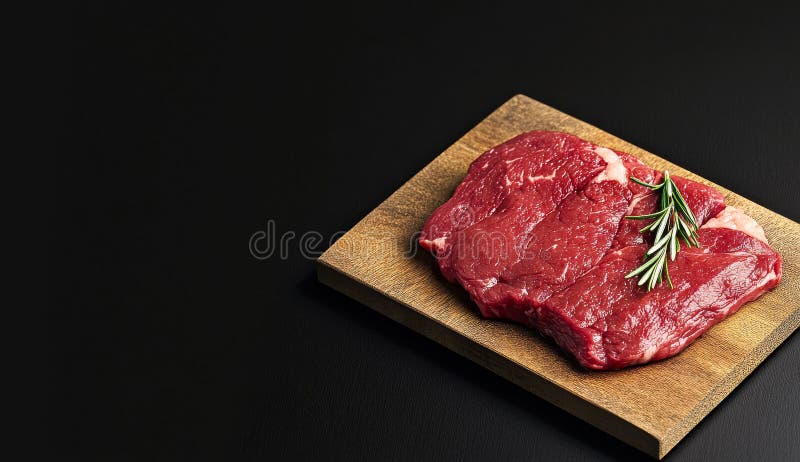 A Slab of Meat with Rosemary on Top of it Stock Image - Image of ...