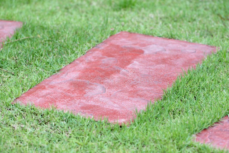 Slab of red stone. stock image. Image of park, garden - 40130025