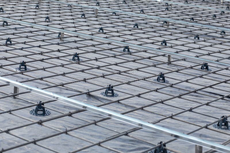Slab Reinforcement for Rough Screed Stock Photo - Image of build, mesh ...