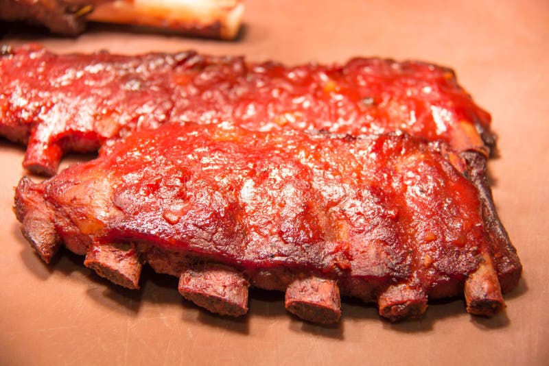 Slabs of BBQ Spare ribs stock image. Image of ribs, sauce - 9613465