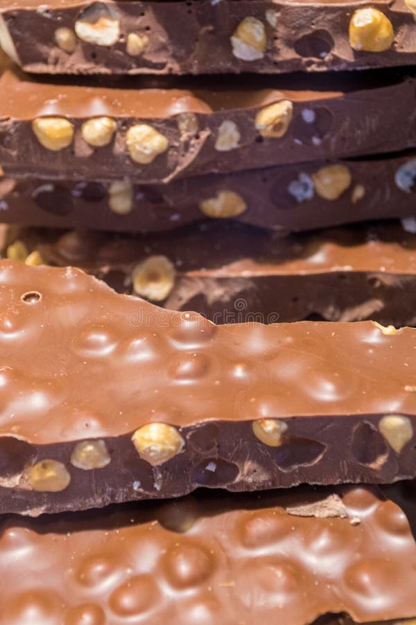 Slab chocolate with nut stock photo. Image of dessert, pile - 954456