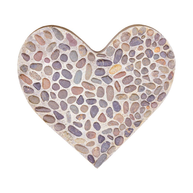 Slabs, Pavement, Cement Stone with Heart Shapes Isolated in White for ...