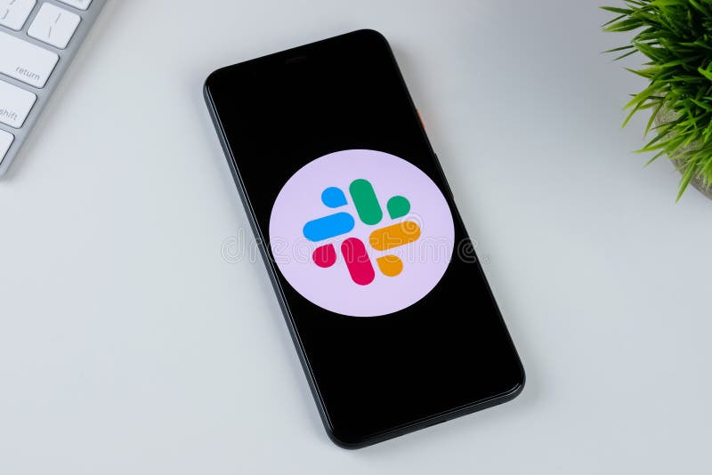 Slack App Logo on a Smartphone Screen. Editorial Photography - Image of ...