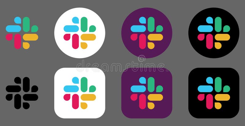 Slack icon collection editorial photography. Illustration of team ...