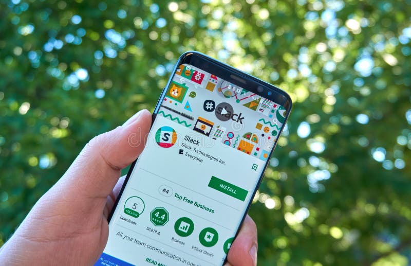 Slack Mobile App on Samsung S8. Editorial Stock Image - Image of ...