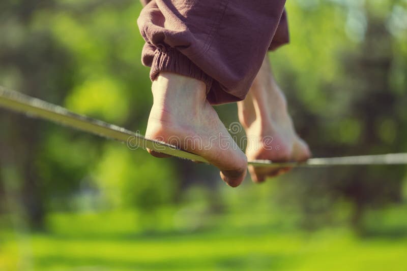 Slackline stock photo. Image of freestyle, person, fitness - 70534748