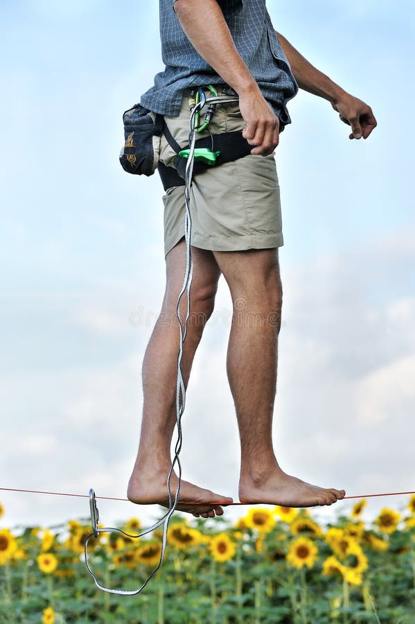 Walking the Wire stock photo. Image of acrobat, rope, pole - 2869948
