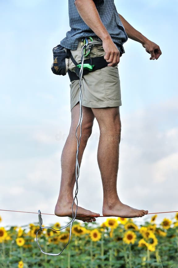 Slacklines two stock photo. Image of wire, slackline - 21616214
