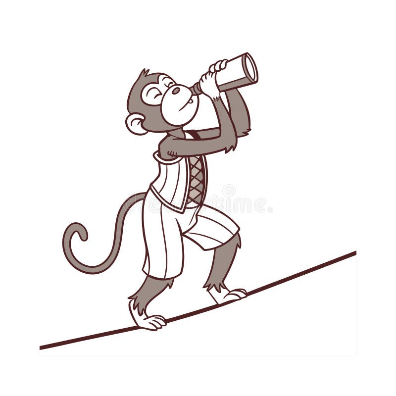 Slacklining Monkey Stock Illustrations – 6 Slacklining Monkey Stock ...