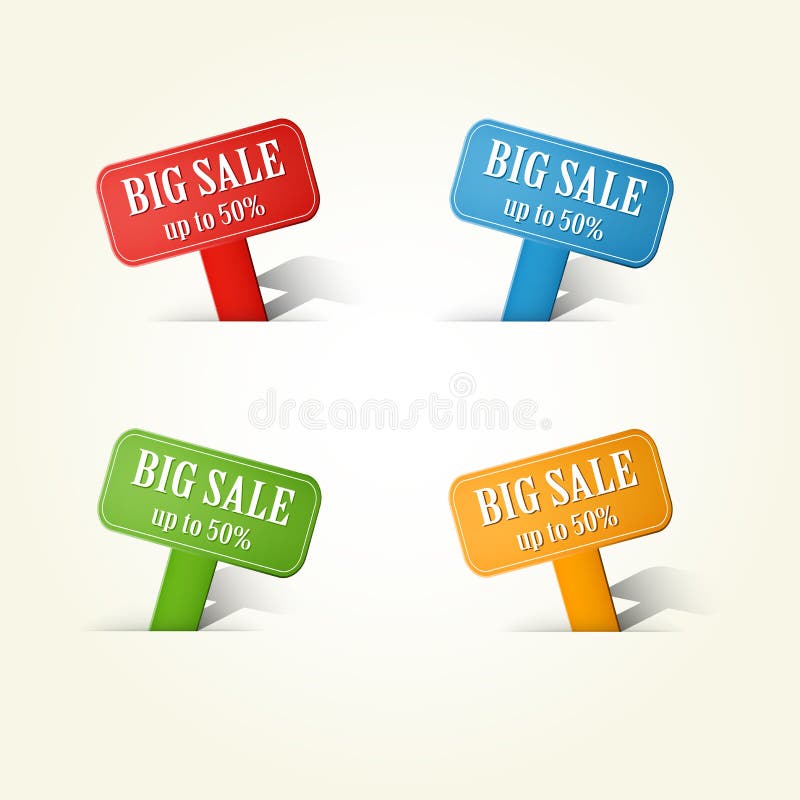 Slae colorful signs stock vector. Illustration of label - 31567064