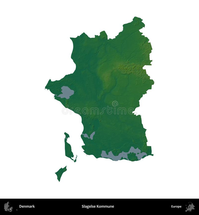 Slagelse Kommune, Denmark, Isolated on White. Physical Stock ...