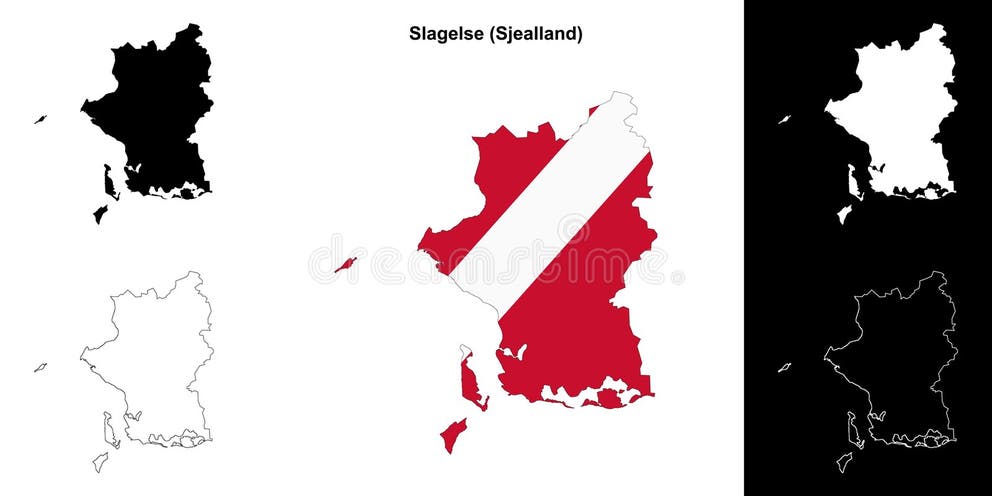 Slagelse outline map stock vector. Illustration of denmark - 334892537