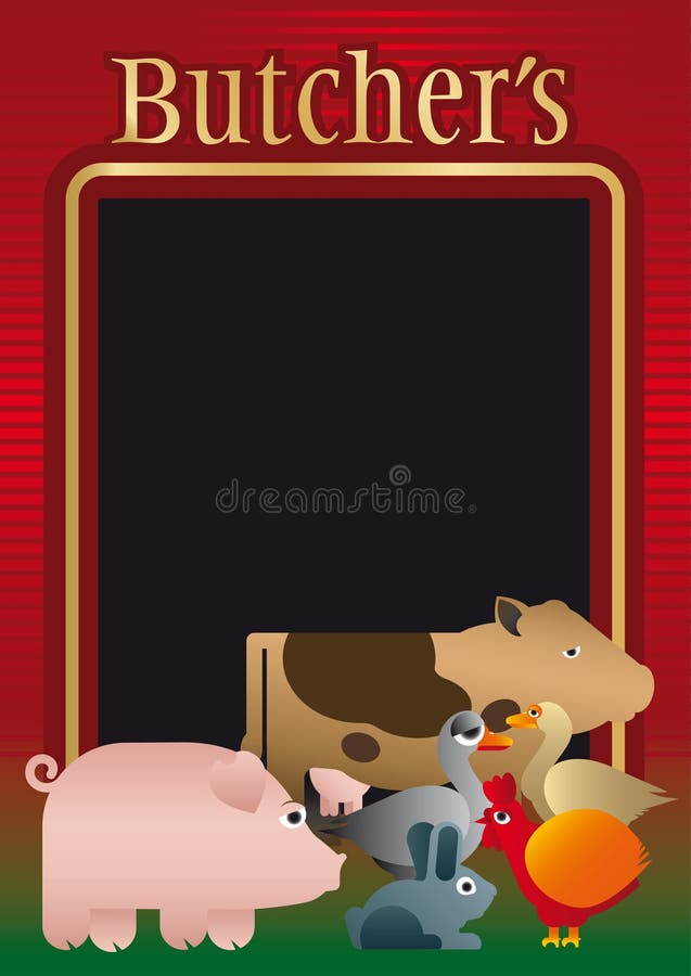 Slager, Achtergrond, Menukaart Vector Illustratie - Illustration of ...