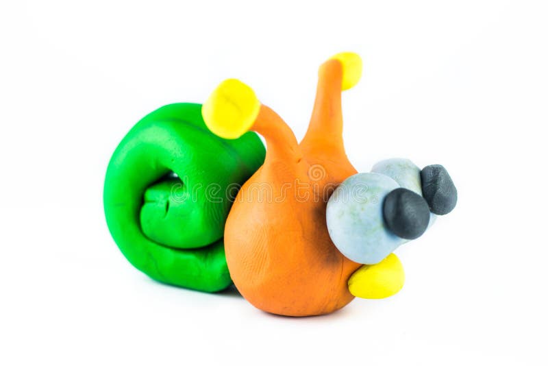 Slak in Klei Op Houten Stok Stock Afbeelding - Image of voorwerp, klei ...