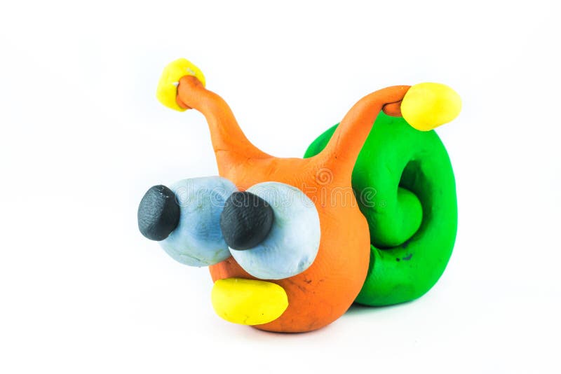 Slak in Klei Op Houten Stok Stock Afbeelding - Image of voorwerp, klei ...