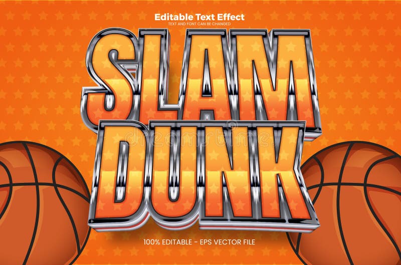 Slam Dunk Editable Text Effect in Modern Trend Style Stock Vector ...