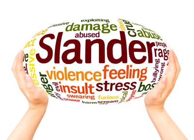 Slander Word Cloud Hand Sphere Concept Stock Illustration ...