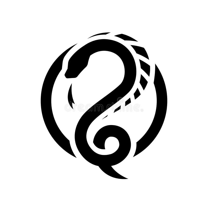 Slangdraak, Rond Embleem, Symbool Vector Illustratie - Illustration of ...