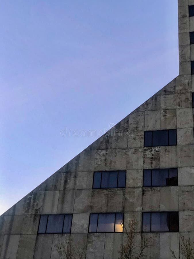 Slanted Building by Sky Background Stock Image - Image of building ...