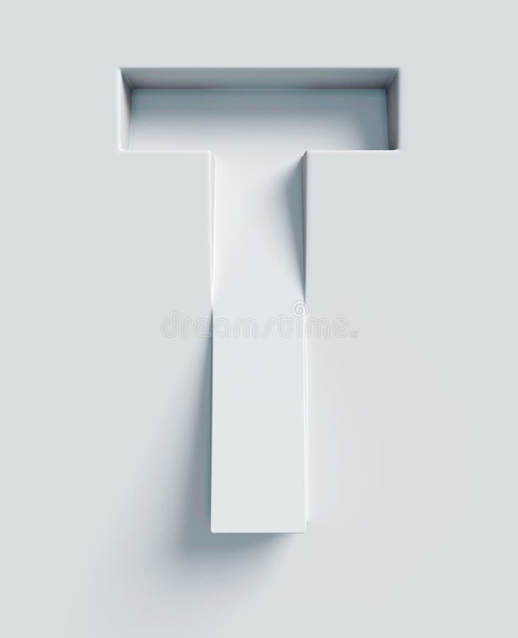 Slanted 3d Font Engraved and Extruded from the Surface, Letter T Stock ...