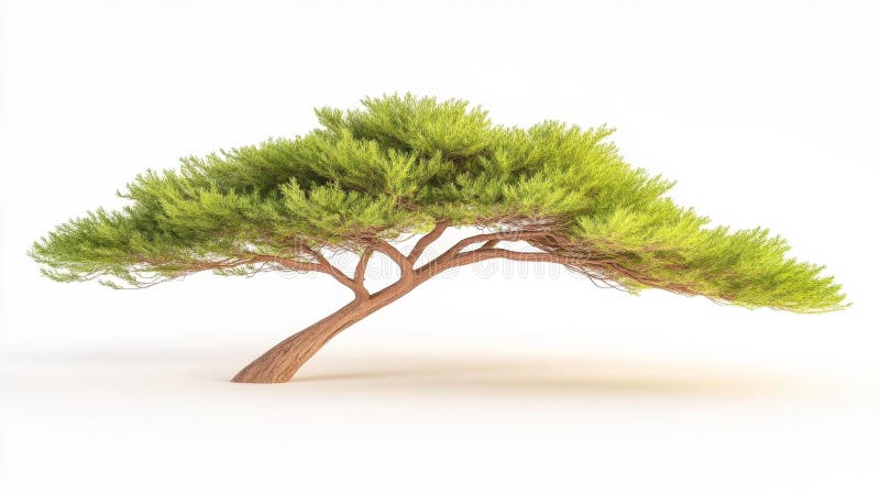 Slanted Tree with a Unique Shape and Simplistic Aesthetic Stock ...