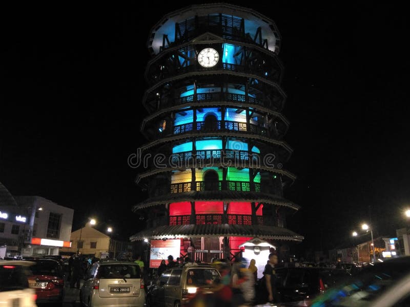 Menara condong editorial image. Image of night, menara - 121459070