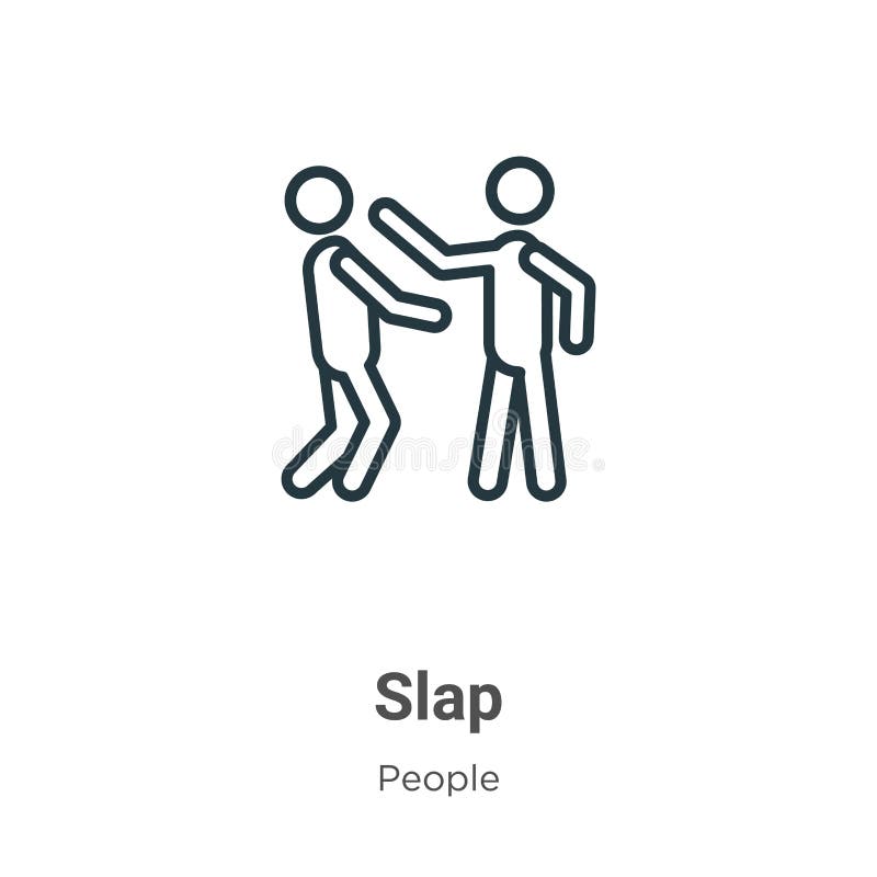 Slap Outline Vector Icon. Thin Line Black Slap Icon, Flat Vector Simple ...