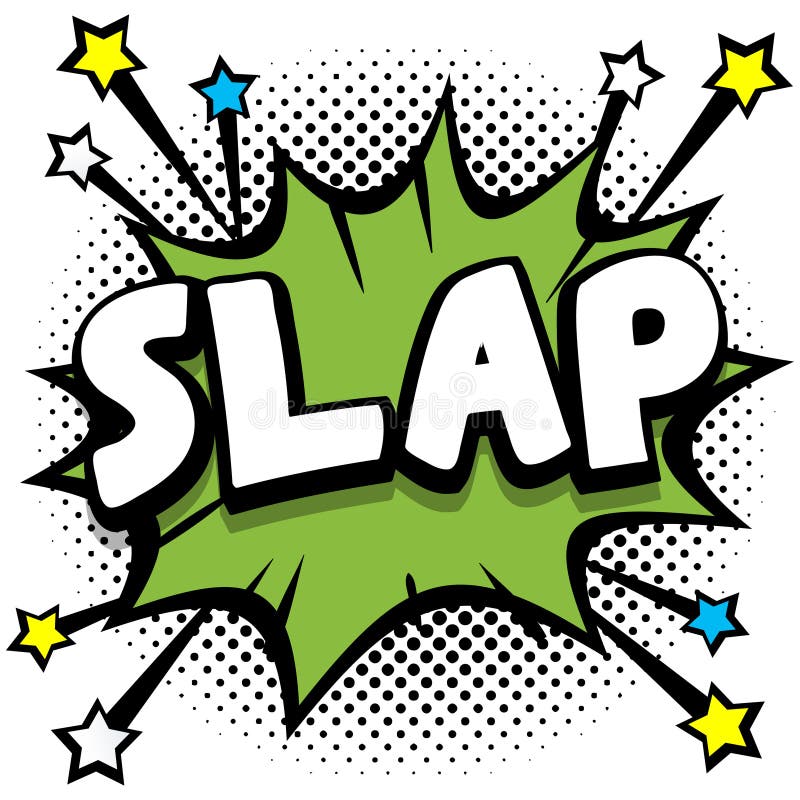 Slap Pop Art Comic Speech Bubbles Book Sound Effects Stock Vector ...