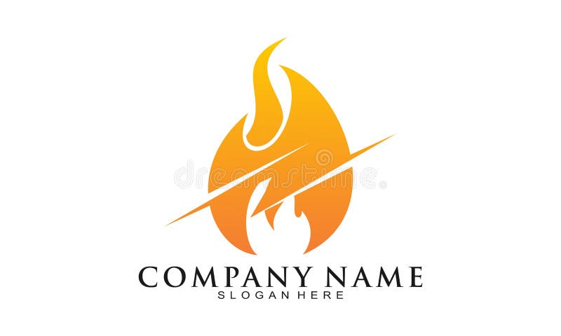 Slash Fire Illustration Vector Logo Stock Vector - Illustration of ...