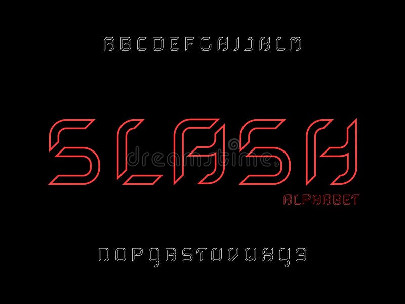 Slash Font. Vector Alphabet Stock Vector - Illustration of creative ...