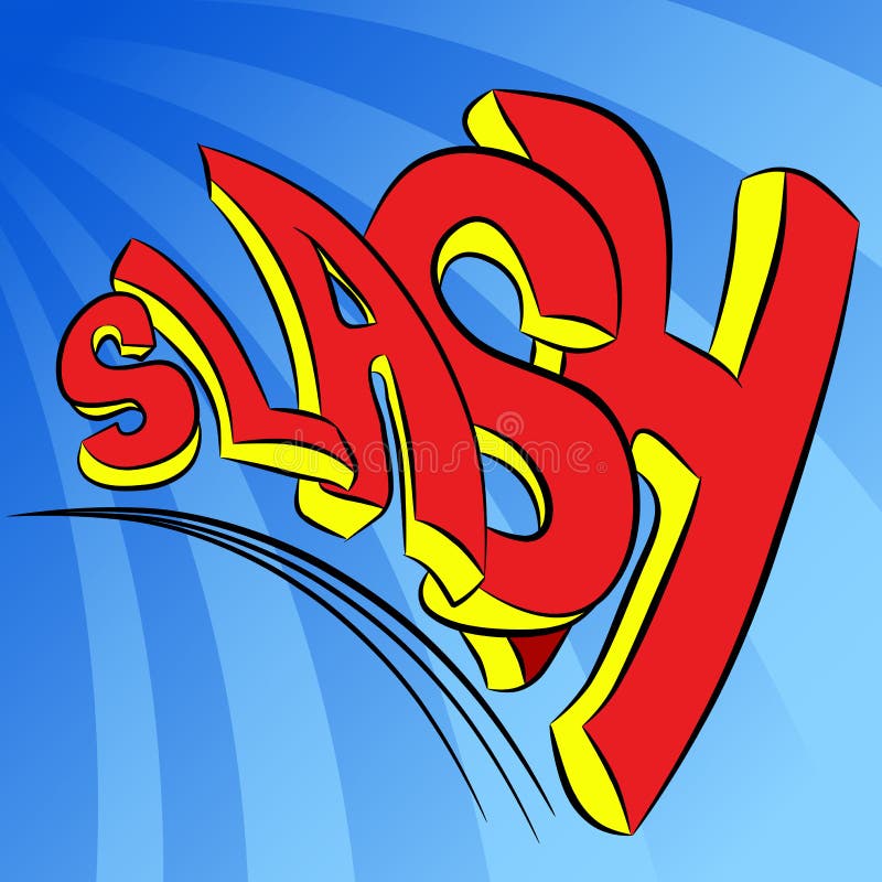 Slash Sound Effect Text stock vector. Illustration of text - 23689922