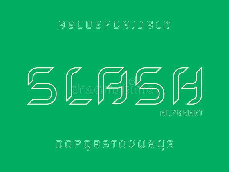 Slash stroke alphabet. stock vector. Illustration of stroke - 133437432