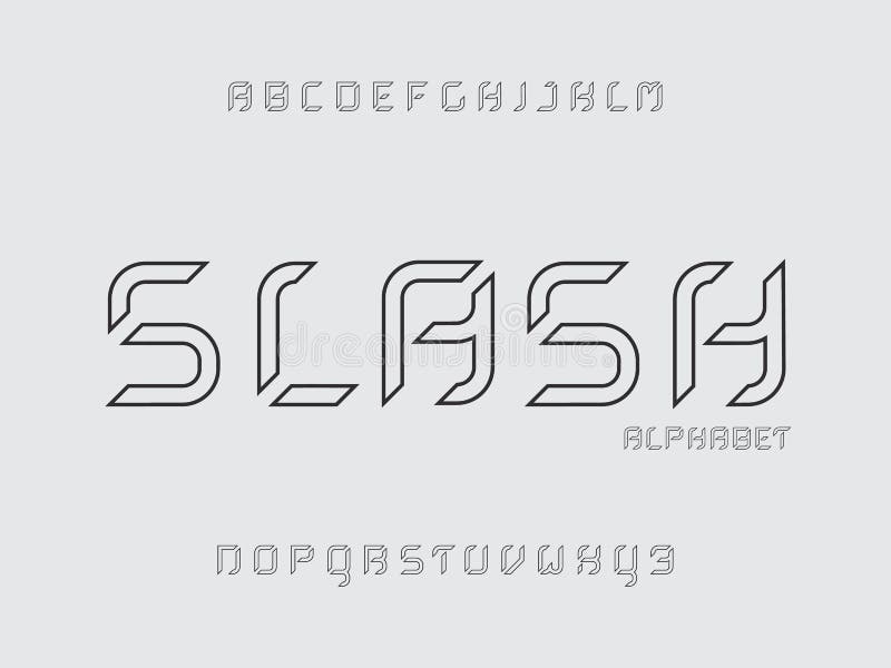 Slash Font. Vector Alphabet Stock Vector - Illustration of creative ...