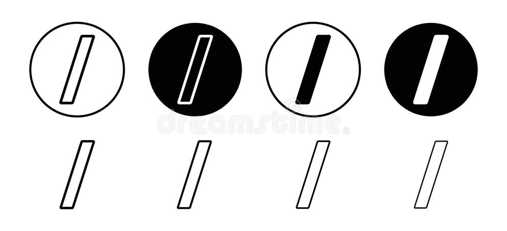 Slash Vector Icon Set Collection. Slash Outline Flat Icon Stock Vector ...