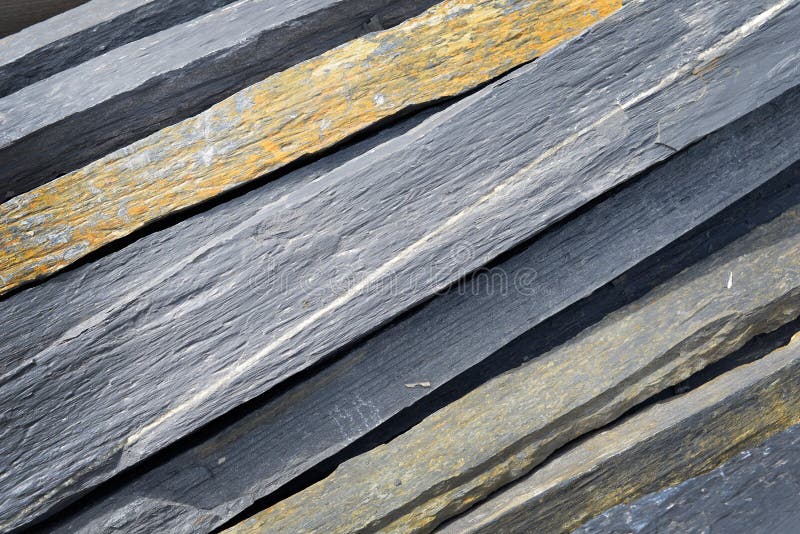 Slate Blocks in a Stone Wall. Stock Image - Image of abstract, barrier ...