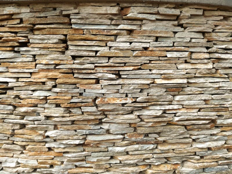 Slate Brick in Earth Tone Colour Used As Wall Finishes. Stock Image ...