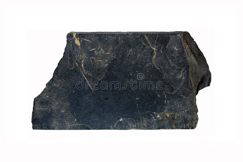 Slate Rock Isolated on White Background. Stock Image - Image of mineral ...