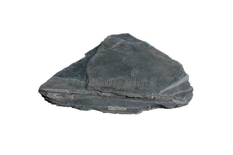 Slate Rock Isolated on White Background. Stock Image - Image of mineral ...
