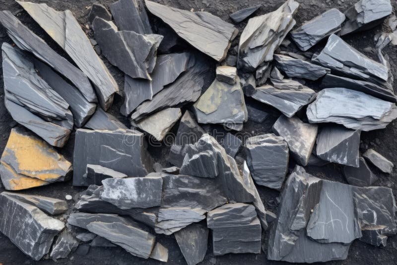 Slate Fragments in Mixed Sizes for Diverse Texture Stock Photo - Image ...